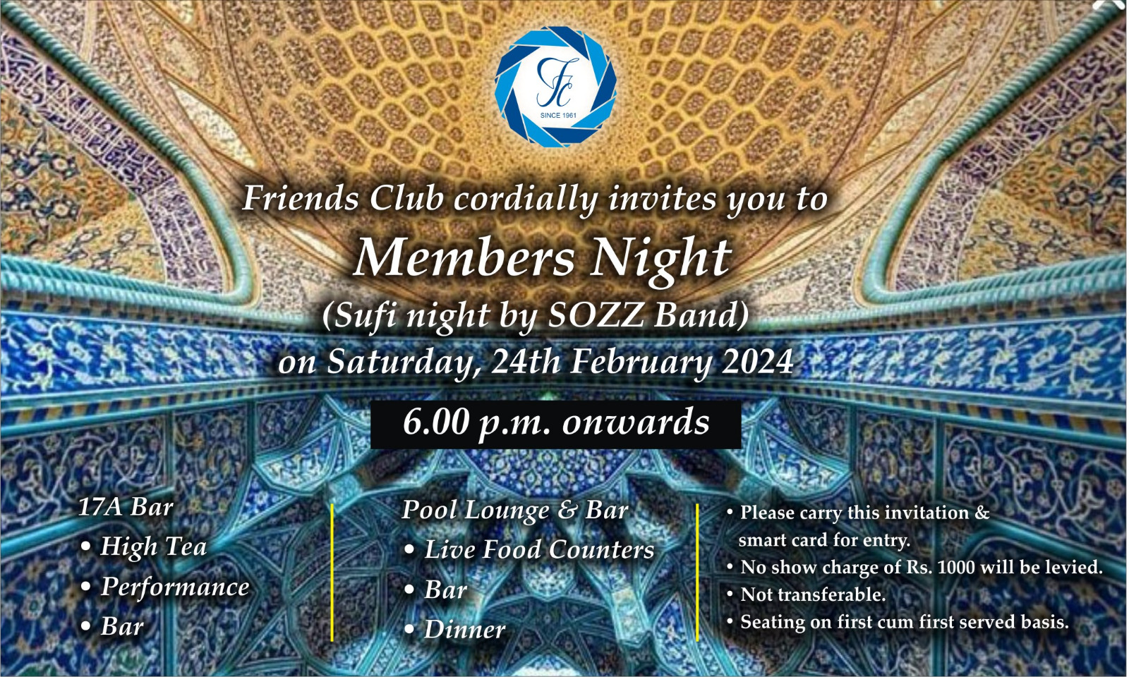 Friends Club Ltd – 17-A Friends Colony (W), New Delhi -110065; Ph: +91 ...